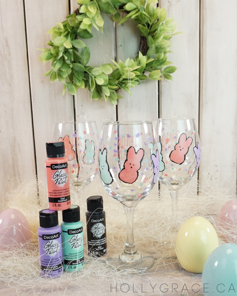 DIY Spring Wine Glasses • Holly Grace