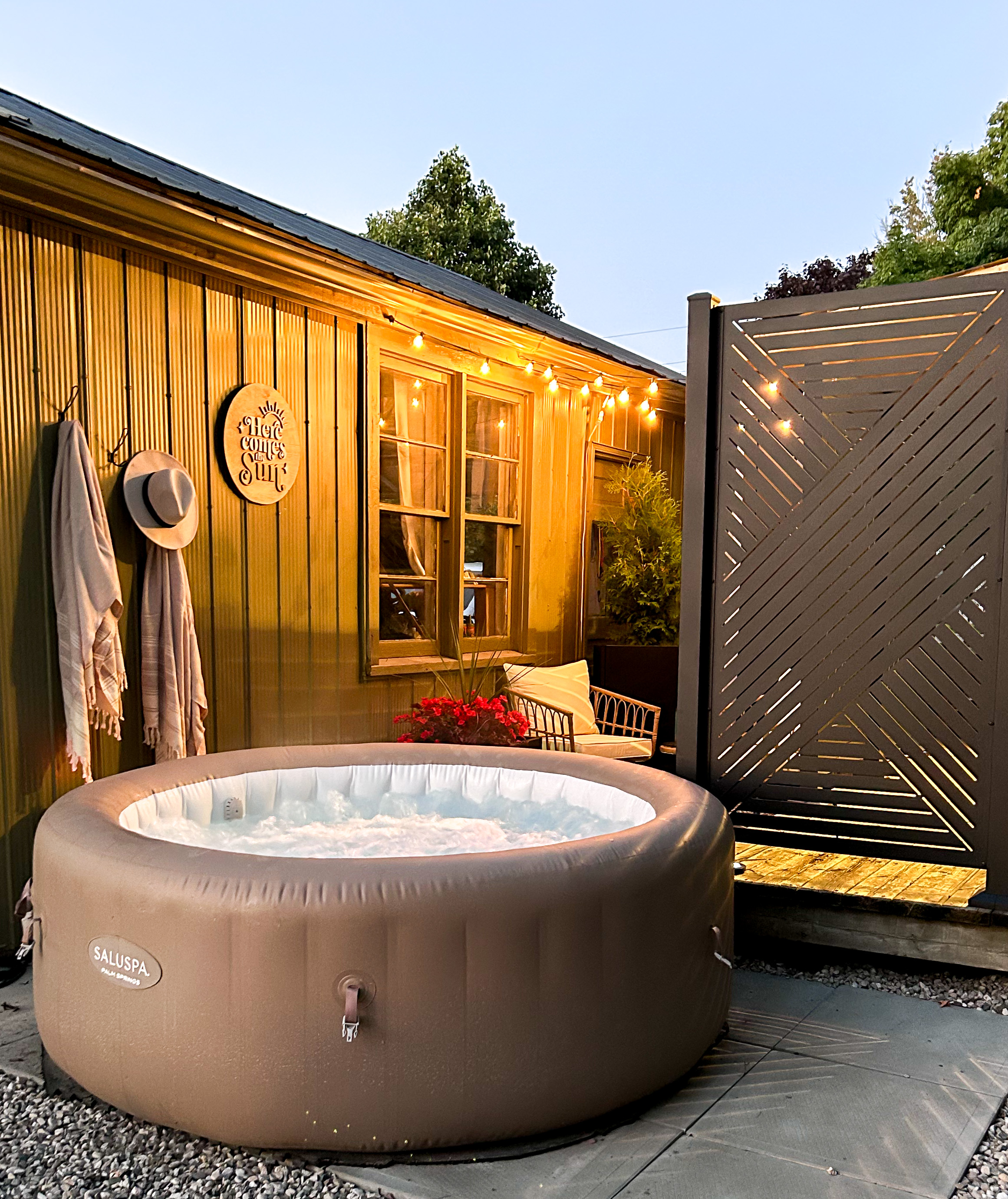 Stunning Backyard Makeover with Hideaway Privacy Screens • Holly Grace